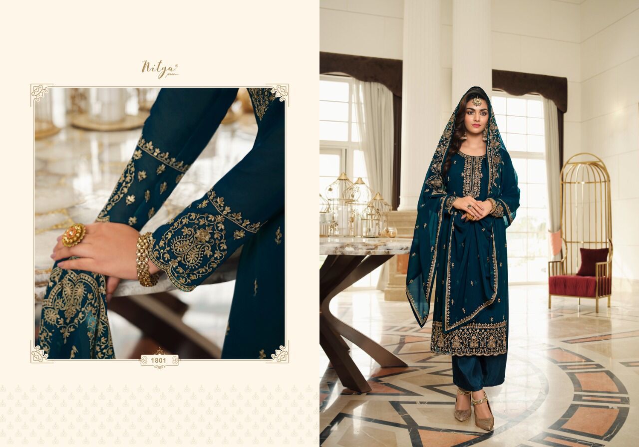 LT Nitya Vol 180 Georgette Heavy Salwar Suits