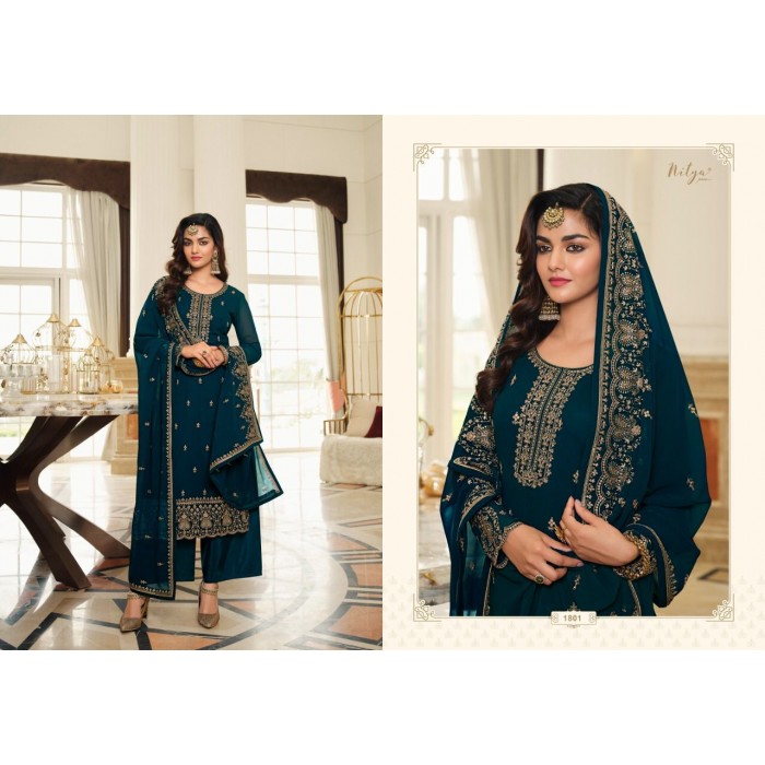 LT Nitya Vol 180 Georgette Heavy Salwar Suits