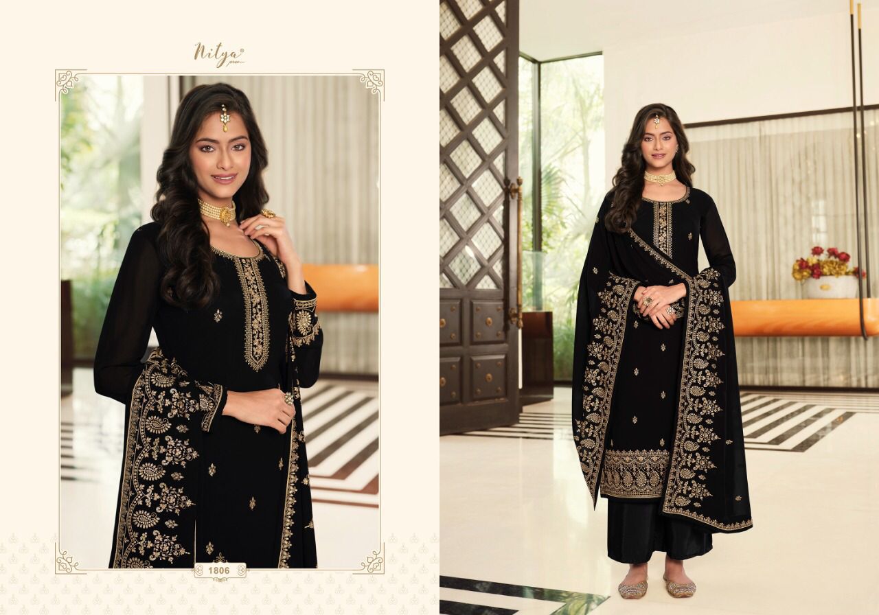 LT Nitya Vol 180 Georgette Heavy Salwar Suits